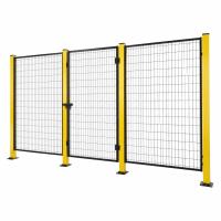 China Hsj Anping Factory Custom Robot Safety Fence Machine Guarding Barrier Steel Mesh Metal Arc Screen Panels Optional Hinged/Folding/Sliding Doors Interlock Safety Switches & Multiple Security Lock Access for sale