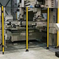 China For Industrial Safety Robot Safety Fence Featuring Welded Mesh Panels And Aluminum Alloy Frame for sale