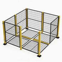 China Hsj Modular Robot Safety Fence with Safety Interlock Gate Yellow Wire Mesh Perimeter Guarding for Industrial Robotic Cell Welding Workstation Machine Guarding for sale