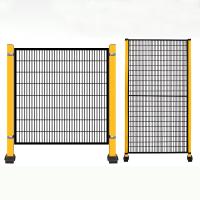 China Hsj Industrial Robot Safety Fence Yellow Wire Mesh Perimeter Guarding for Robotic Welding Painting Assembly Workstation Automated Machine Cell Enclosure for sale