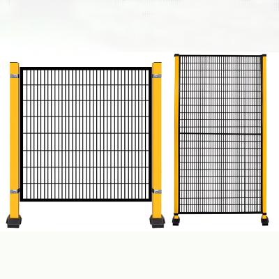 China Hsj Industrial Robot Safety Fence Yellow Wire Mesh Perimeter Guarding for Robotic Welding Painting Assembly Workstation Automated Machine Cell Enclosure for sale
