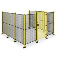 China Hsj Industrial Robot Safety Fence Yellow Wire Mesh Perimeter Guarding for Robotic Welding Painting Assembly Workstation Automated Machine Cell Enclosure for sale