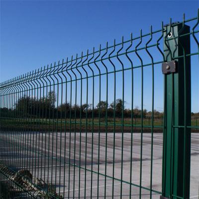 China Hsj Factory Direct Supply 3D Welded Fence 3V Bend Wire Mesh Perimeter Fencing With Peach Shaped Post For Europe Project for sale