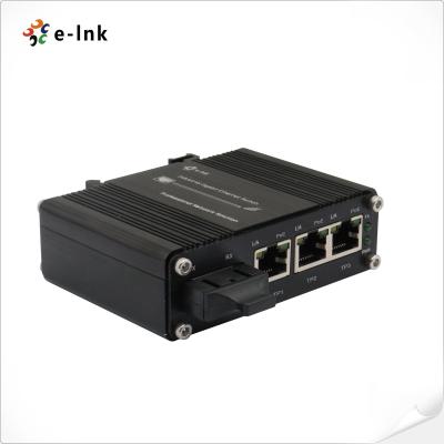 China Industrial PoE Switch 3 Port 1000T 802.3at PoE 1 Port 1000X SC for sale