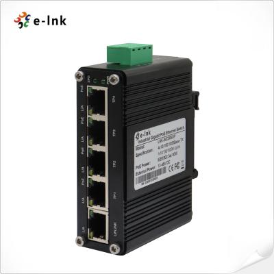 China Mini Industrial Ethernet Switch 4 Ports Gigabit 802.3at PoE With 1 Ports Uplink RJ45 for sale