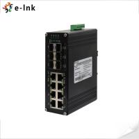 China 12 - 48VDC Industrial Ethernet Switch 8 Port 10/100/1000T + 6 Port 1000X SFP for sale