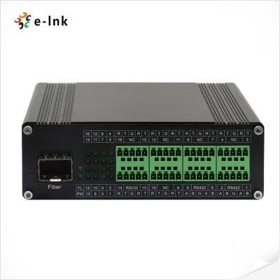 China Industrial 4Ch Rs232 To Fiber Media Converter SFP Port 12 - 48VDC Power Input for sale