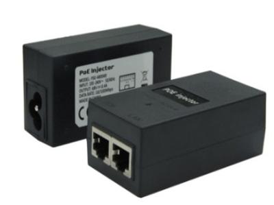 China 10/100/1000Mbps 48V 24W POE Injector With PoE Power Status Cord for sale