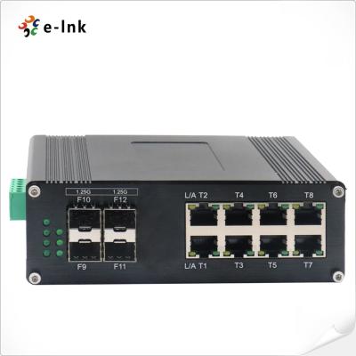 China Industrial  Managed Ethernet Switch 8-Port 10 / 100 / 1000T + 4-Port 1000X SFP for sale