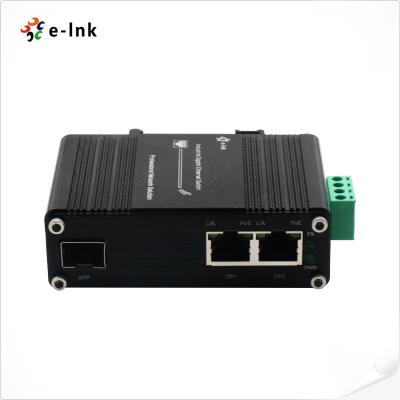 China Industrial Media Converter PoE++ 90W SFP Gigabit DIN Rail -40°C for sale