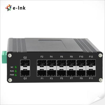 China Managed Fiber Switch Industrial L2+ 12x1000X SFP + 2x1000X Gigabit Network Switch for sale