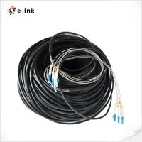 China Outdoor Armored OS2 9/125μm 4 Core SM 50 Meters LC To LC Connector Fiber Optic Patch Cables for sale