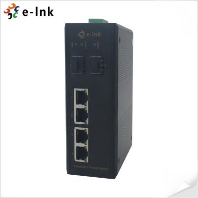 China Industrial 4-Port 10/100/1000T 802.3at PoE+ Switch With 2-Port 100/1000X SFP for sale
