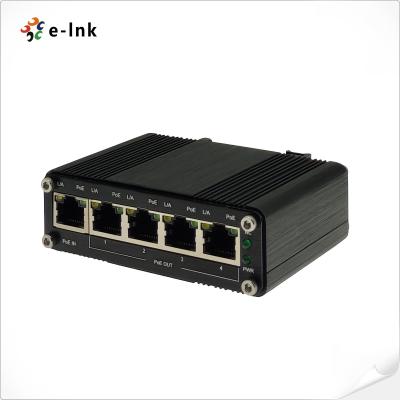 China Industrial 90W PoE Extender 1-Port 802.3bt PoE++ To 4-Port 802.3Af/at Din Rail Mounting for sale
