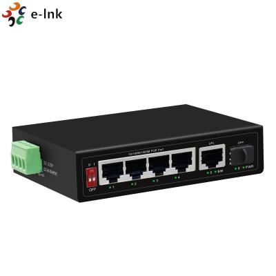 China Industrial 250m PoE Switch 4-port 10/100/1000BASE-T + 1-port 1000BASE-X SFP + 1-port 1000BASE-T for sale