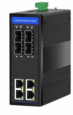 China Managed Industrial 4-Port 10/100/1000BASE-T + 4-Port 100/1000BASE-X SFP Ethernet Switch for sale