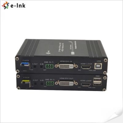 China 1080p Dvi Kvm Fiber Extender With Bidi Stereo Audio Rs232 Data for sale