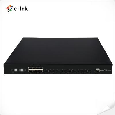 China Fiber Managed Switch With 12 Port 10g Sfp+ To 8 Port 10/100/1000m Copper Rj45 for sale