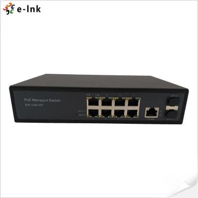 China 24V Passive Managed PoE Switch 8 Port 10/100/1000BASE-T 802.3Af/At + 2-Port 1000BASE SFP for sale