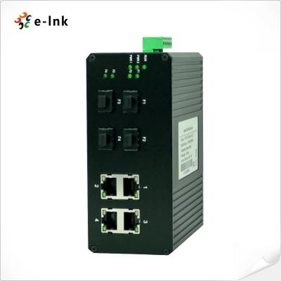 China Industrial Self-Configured Ethernet Switch 4 Port 1000BASE SFP + 4-Port  10/100/1000BASE-T for sale