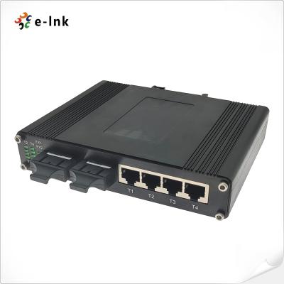 China Wholesale Industrial PoE Switch 4 port 10/100T 802.3at to 2-port 100FX SC Dual Fiber 20KM for sale