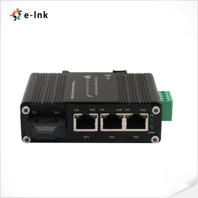 China Mini Industrial 3-Port 10/100/1000T 802.3at PoE + 1-Port 1000X SC Ethernet Switch with 12~48VDC Input for sale