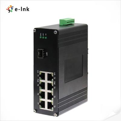 China LED Screen Ethernet Switch 8 X 10/100/1000M RJ45 Ports To 1-port 10G SFP+ Fiber for sale