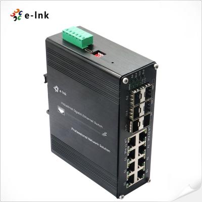 China Industrial L2+ 8-Port 10/100/1000T 802.3at PoE + 4-Port 1G SFP + 2-Port 10G SFP+ Managed Ethernet Switch for sale