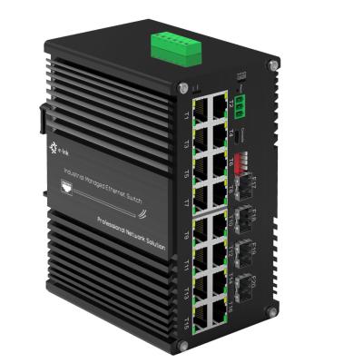 China Industrial Managed PoE Ethernet Switch 16-Port 10/100/1000T + 4-Port 1000X SFP for sale