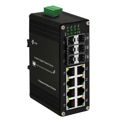 China Industrial 8-Port 10/100/1000T + 6-Port 1000X SFP Ethernet Switch for sale
