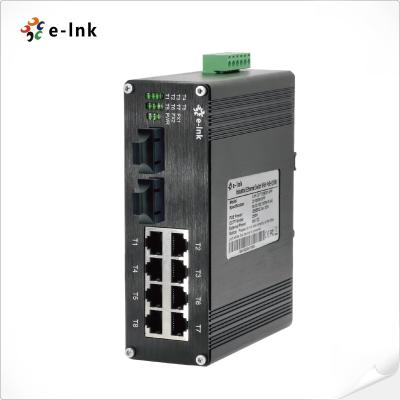 China Industrial 8-port 10/100Base-T + 2-port 100BASE-FX Ethernet Switch for sale