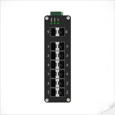 China Industrial L2+ Managed 14-Port Gigabit SFP Fiber Switch 12+2 Ports DIN Rail -40~80°C for sale