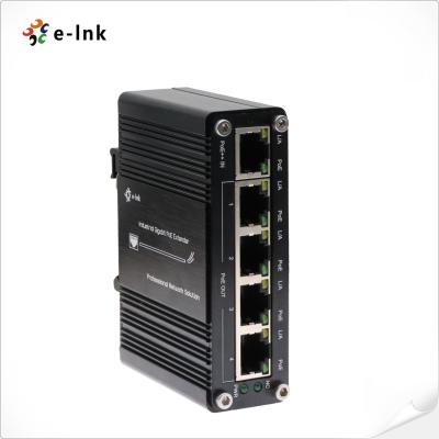 China Industrial 1-Port 802.3at PoE+ to 4-Port 802.3af /at Gigabit PoE Extender for sale