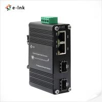 China Mini Industrial 2-Port 10/100/1000T 802.3at PoE + 2-Port 100/1000Base-X SFP Ethernet Switch with 12~48VDC Power Booster for sale