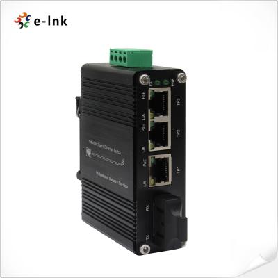 China Mini Industrial 3-Port 10/100/1000T 802.3at PoE + 1-Port 1000X SC Ethernet Switch with 12~48VDC Input and Voltage Booste for sale