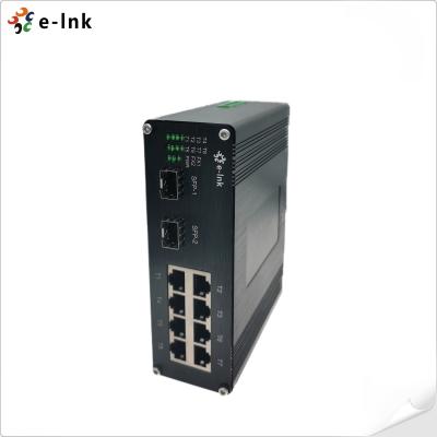 China Industrial 8-Port 10/100/1000T 802.3at PoE + 2-Port 1000BASE-X Ethernet Switch for sale