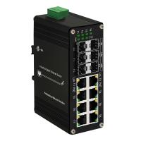 China Industrial 8-Port 10/100/1000T 802.3at PoE + 4-Port 1G SFP + 2-Port 10G SFP+ Ethernet Switch for sale