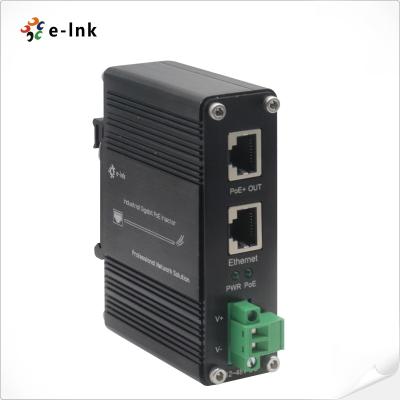 China 12~48VDC Power Input Industrial Gigabit PoE+ Injector  Support DIN-Rail & Wall-mount Installation for sale