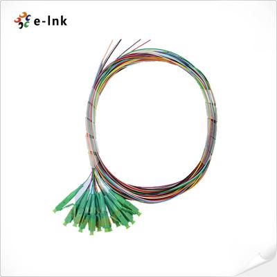 China 1-meter multicolored 12-fiber Bundled Fan-out OM3 LC pigtail for sale