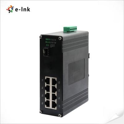 China Industrial 8-RJ45 Port  + 1-Port Base-X Gigabit PoE Ethernet Switch for sale