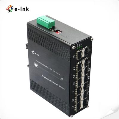 China High-Performance Industrial L2 +Managed 12-Port 1000X SFP + 2-Port 1000X SFP Fiber Switch for sale
