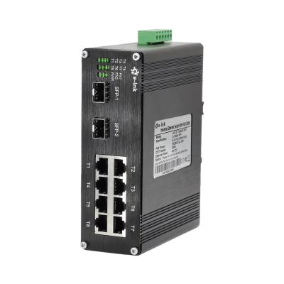 China Industrial 100W switch 8-Port1000T 802.3bt PoE + 2 SFP Ethernet Switch for sale