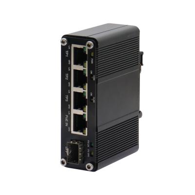 China Mini 3-Port 10/100/1000T + 1-Port 100/1000X SFP Ethernet Adaptor with PD and PoE Splitter Function for sale