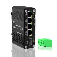 China Mini Industrial 3-Port 10/100/1000T + 1-Port 100/1000X SFP PD Switch with PoE Splitter Function for sale