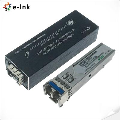 China Fiber Media Converter Mini PoE SFP Gigabit 802.3at Type-C Industrial for sale