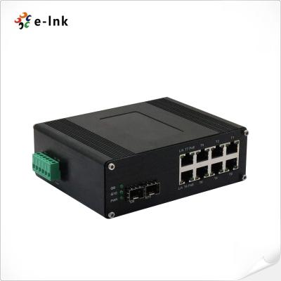 China Industrial 8-Port 10/100/1000M/2.5G 802.3bt PoE + 2-Port 10G SFP+ Ethernet Switch for sale