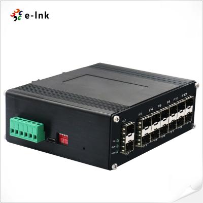 China Industrial L2+ Managed 12-Port 1000X SFP + 2-Port 1000X SFP Fiber Switch for sale