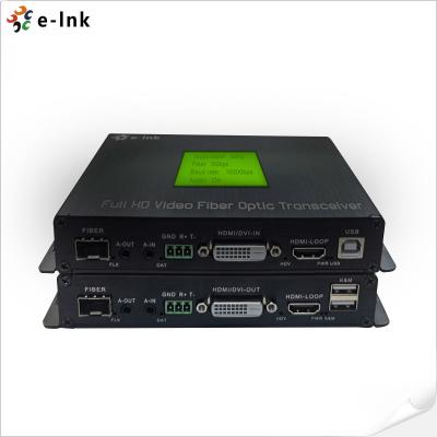 China Cloud managed Multi-function DVI Fiber Converter 1Ch 1080P DVI + USB KVM + 1Ch RS232 + 1Ch Bidi Stereo Audio + 1Ch GPIO over Fiber Extender for sale