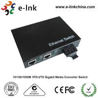 China 1 Fiber port + 2 RJ45 ports Gigabit Ethernet Media Converter for sale