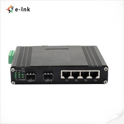 China Industrial 4-port 10/100/1000T 802.3bt PoE + 2-port 100/1000X Ethernet Switch for sale